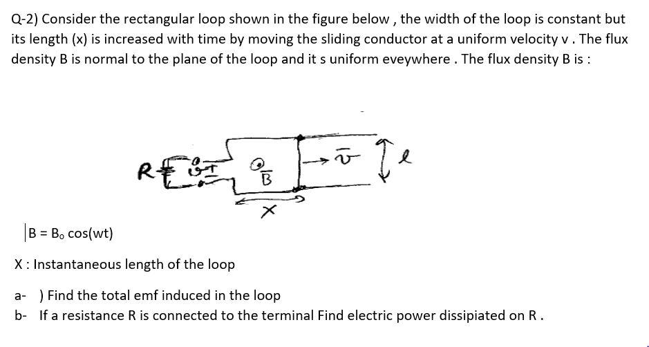 Solved Q-2) Consider the rectangular loop shown in the | Chegg.com