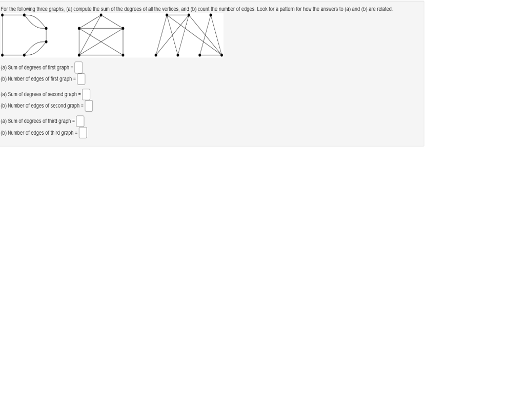 Solved For the following three graphs, (a) compute the sum | Chegg.com