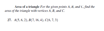 Solved Area of a triangle For the given points A, B, and | Chegg.com