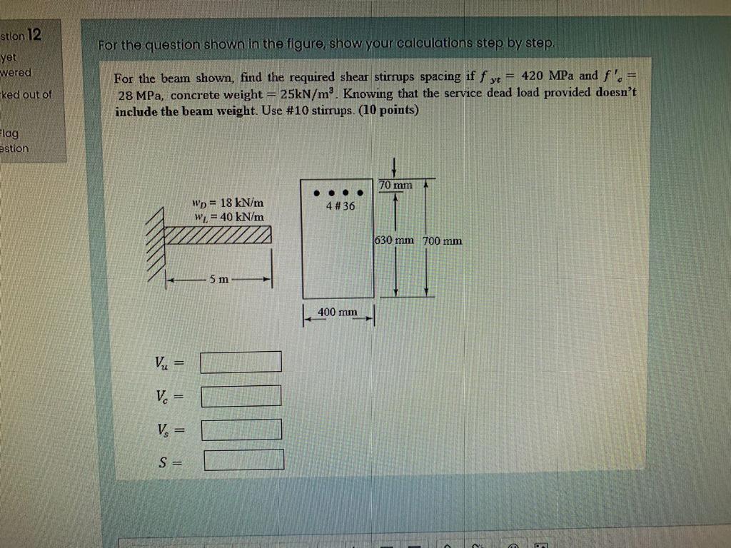 Solved stion 12 For the question shown in the figure, show | Chegg.com
