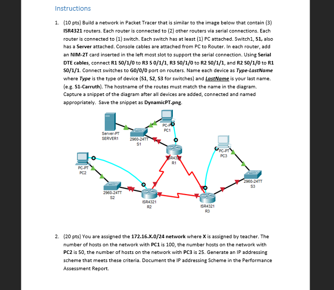 Performance Assessment: Dynamically Routed Network | Chegg.com