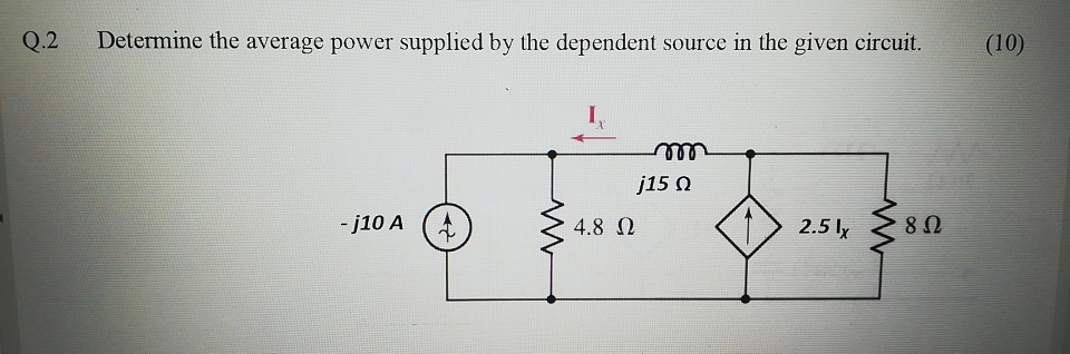 Solved Q.2 Determine the average power supplied by the | Chegg.com