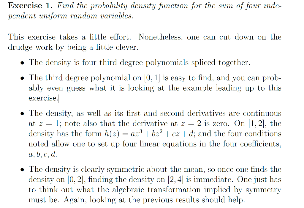 Example for the sum of 3 independent uniform | Chegg.com