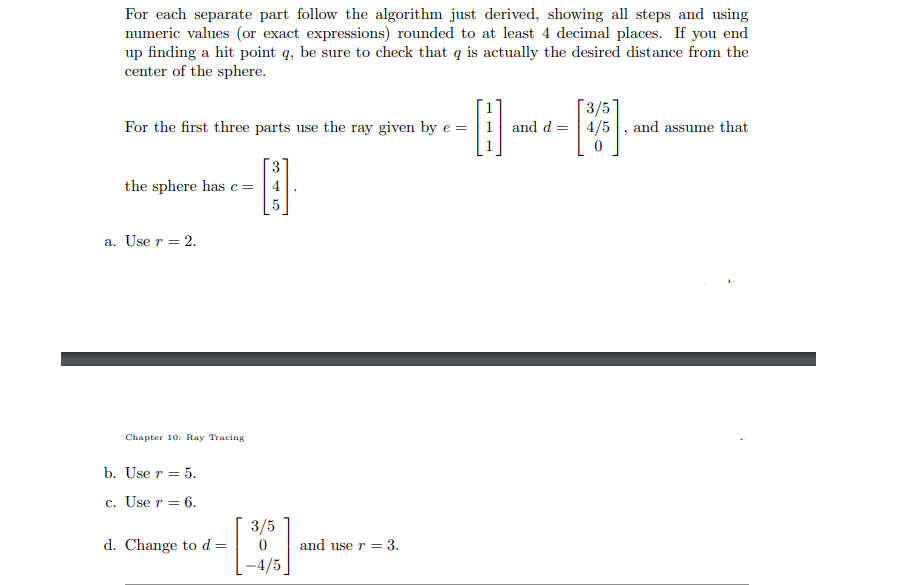 For each separate part follow the algorithm just | Chegg.com