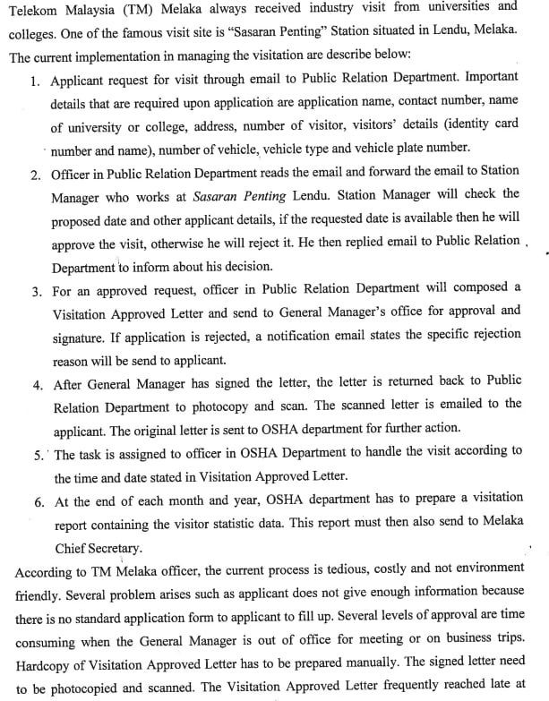 Solved Telekom Malaysia (TM) Melaka always received industry | Chegg.com