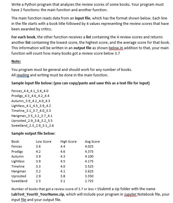 Solved Write a Python program that analyzes the review | Chegg.com