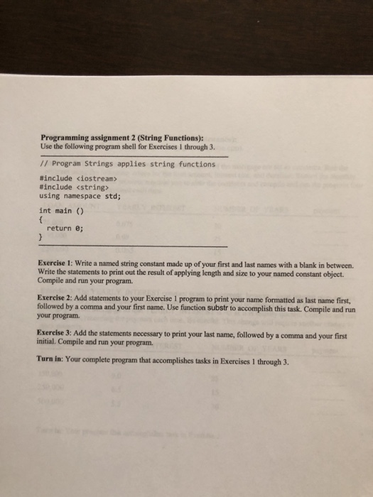 Solved Programming Assignment 2 String Functions Use The