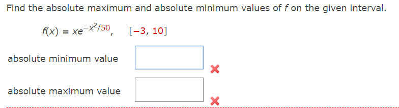 Solved Find the absolute maximum and absolute minimum values | Chegg.com