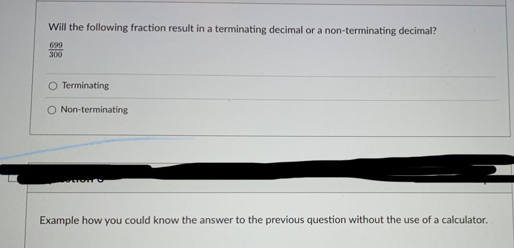 Solved Will the following fraction result in a terminating | Chegg.com