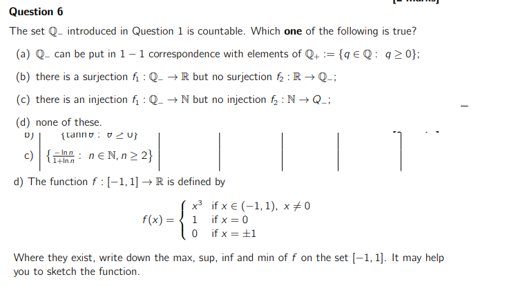 Solved Question 6 The set Q-introduced in Question 1 is | Chegg.com