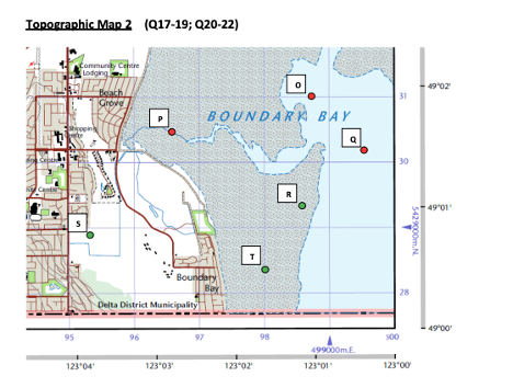 Solved 17) Examine Topographic Map 2. The 6 digit UTM grid | Chegg.com