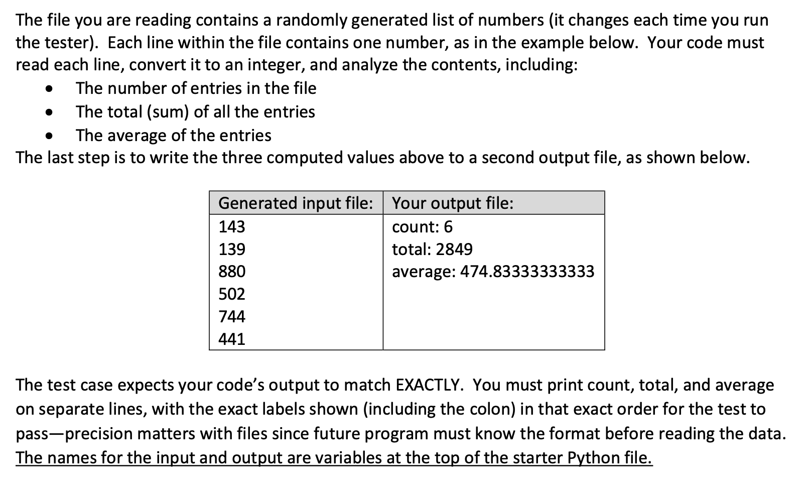 Solved The file you are reading contains a randomly | Chegg.com