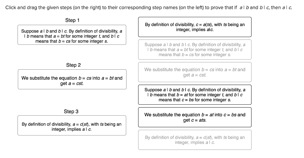 Solved Click and drag the given steps (on the right) to | Chegg.com
