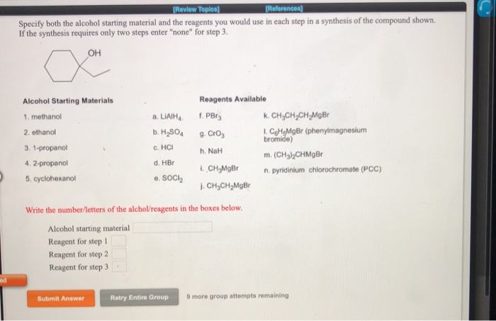 Solved Review Topies Specify the reagent you would use in | Chegg.com