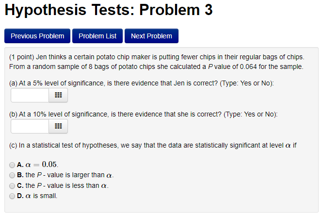 Solved Hypothesis Tests: Problem 14 Previous Problem Problem | Chegg.com