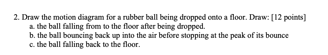 Solved 2. Draw the motion diagram for a rubber ball being | Chegg.com