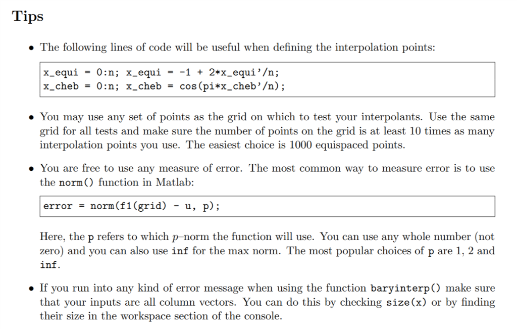 Solved Assignment5.mbaryinterp.mX+ clc: clear all: close | Chegg.com