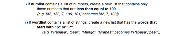 Solved QUESTION THREE (Total: 20 marks) Functions/List | Chegg.com