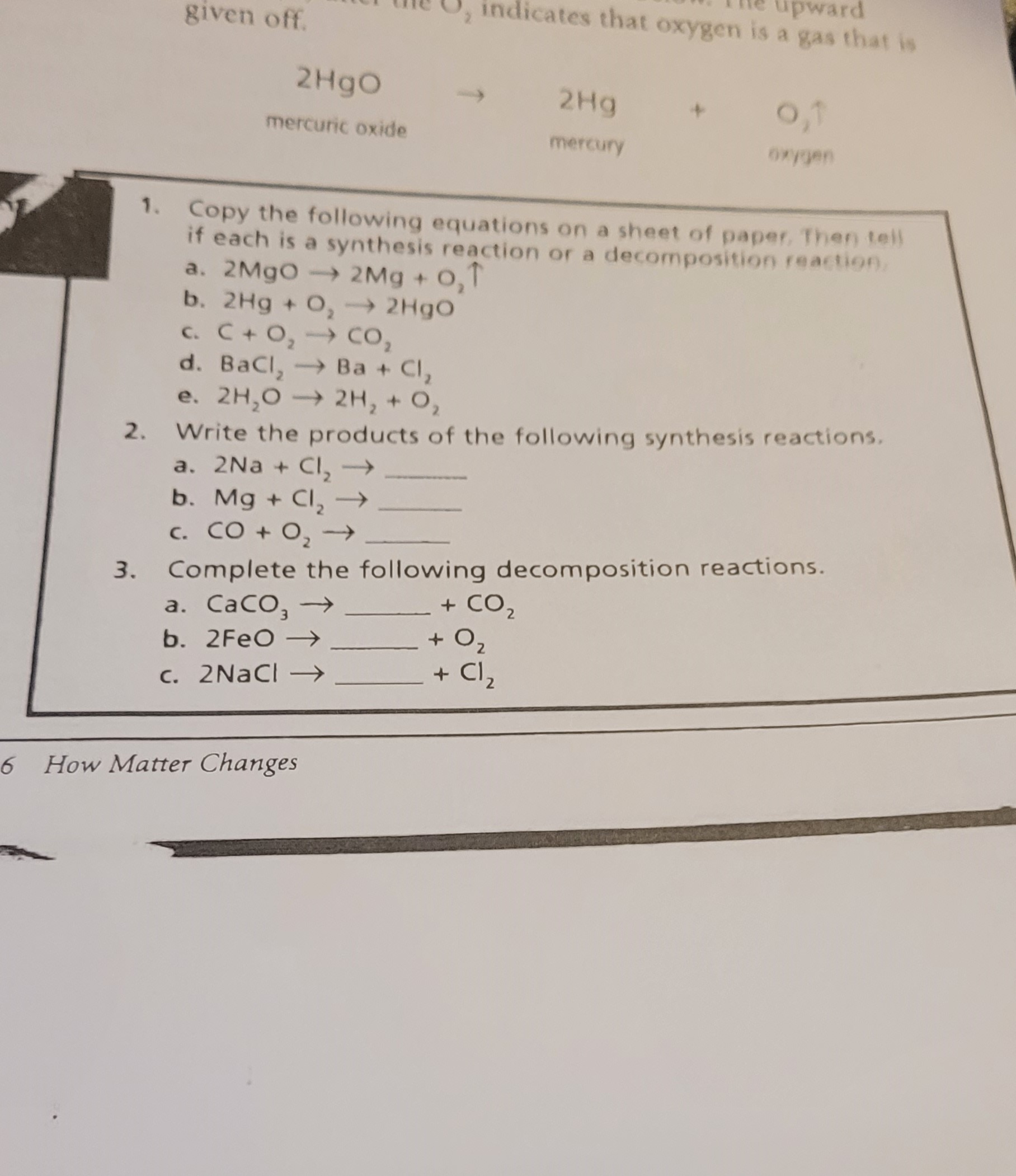 Solved given off. 2HgO 2Hg mercuric oxide mercury 1. Copy | Chegg.com