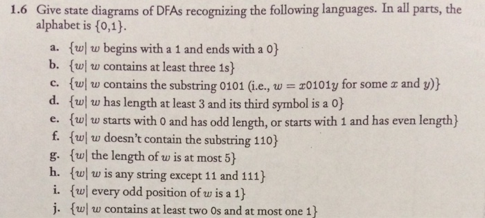 Solved Give state diagrams of DFAs recognizing the following | Chegg.com