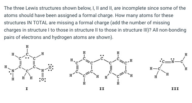 Solved The three Lewis structures shown below, I, II and II, | Chegg.com