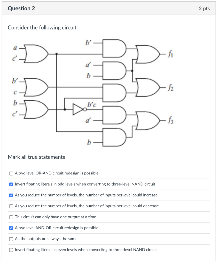 Solved Consider the following circuit Mark all true | Chegg.com