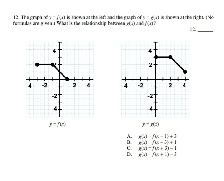 Solved 12. The graph of y = f(x) is shown at the left and | Chegg.com