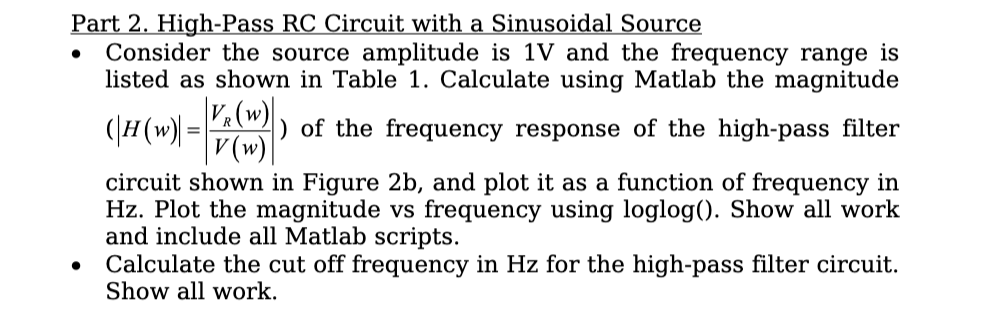 Solved Using MATLAB calculate the magnitude of the | Chegg.com