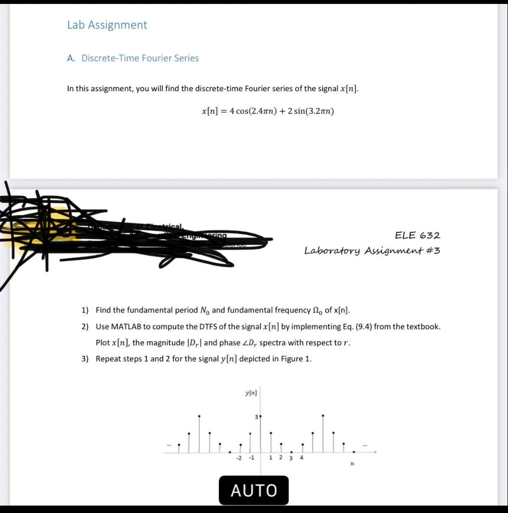 Lab Assignment A. Discrete-Time Fourier Series In | Chegg.com