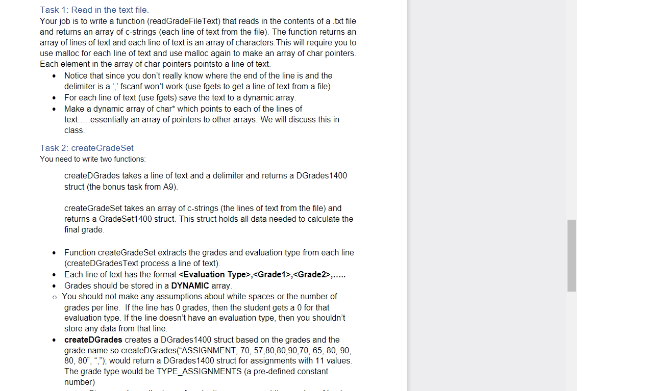 Solved Task 1: Read in the text file. Your job is to write a | Chegg.com