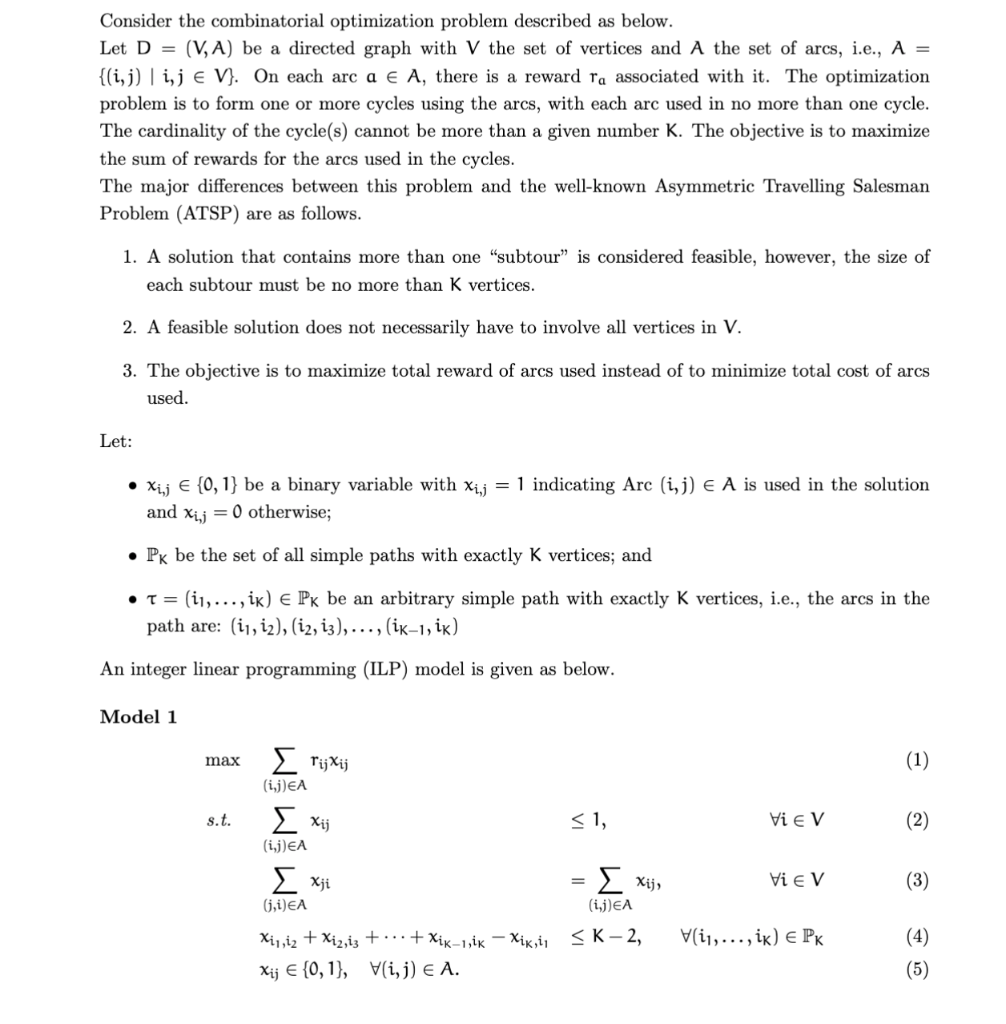 USE OPL CPLEX TO PROGAM THE FOLLOWING ILP WITH THE | Chegg.com