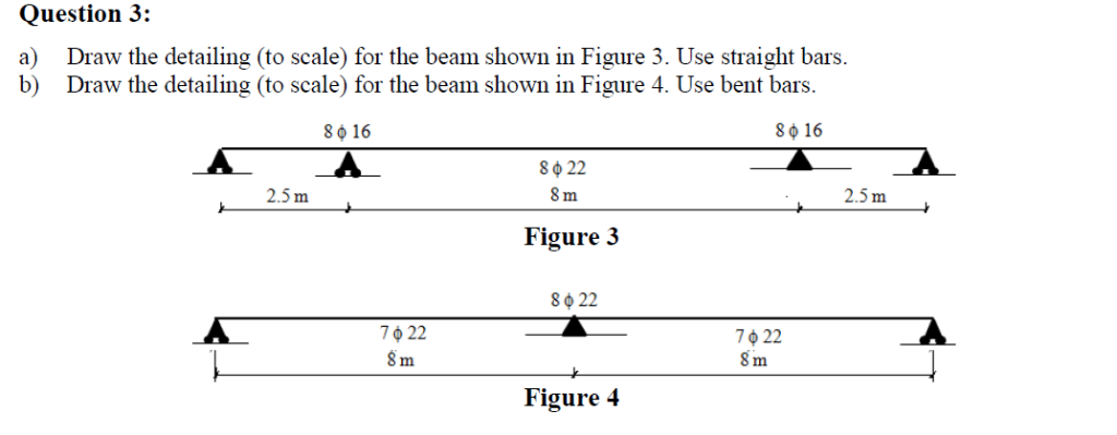 Question 3: a) Draw the detailing (to scale) for the | Chegg.com
