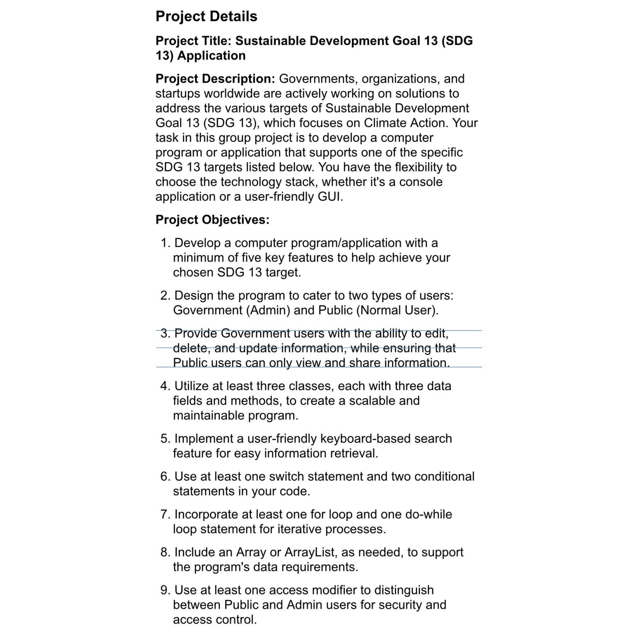 Solved Project Title: Sustainable Development Goal 13 (SDG | Chegg.com