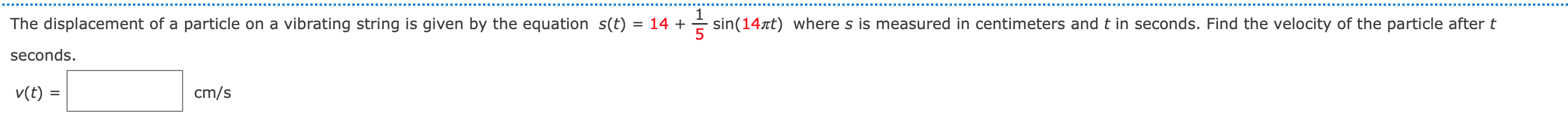 Solved seconds. v(t)=cm/s | Chegg.com