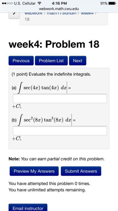 Solved Evaluate the indefinite integrals. integral sec(4x) | Chegg.com
