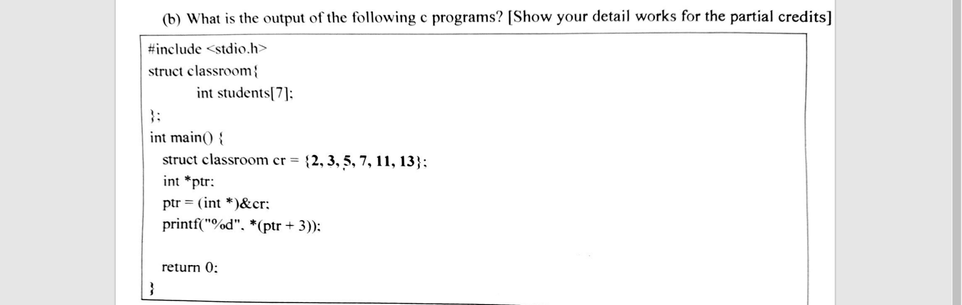 Solved \#include struct classroom \{ int | Chegg.com