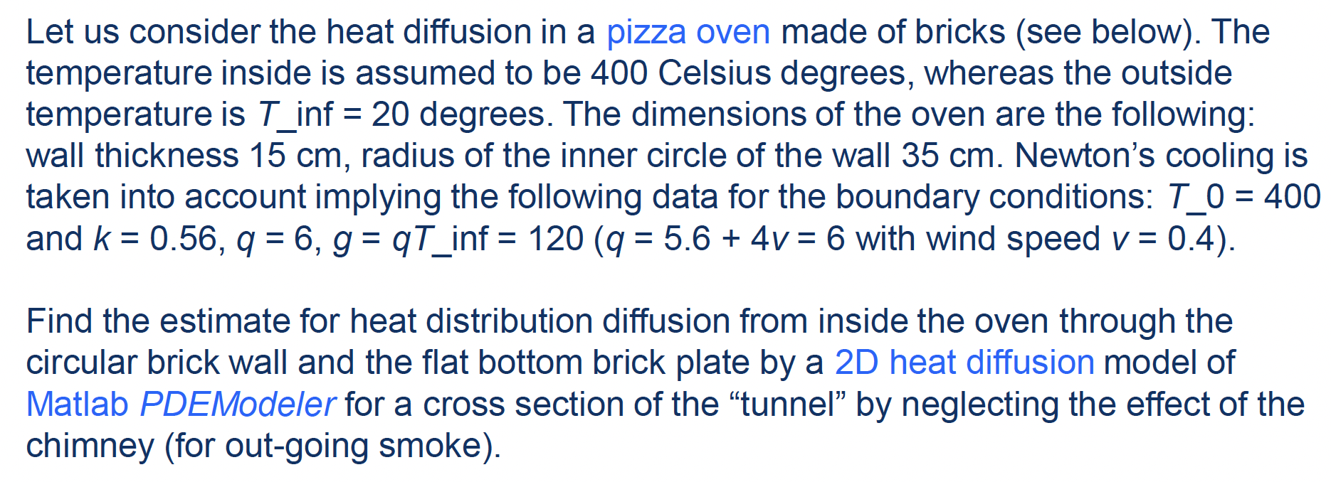 Let us consider the heat diffusion in a pizza oven | Chegg.com