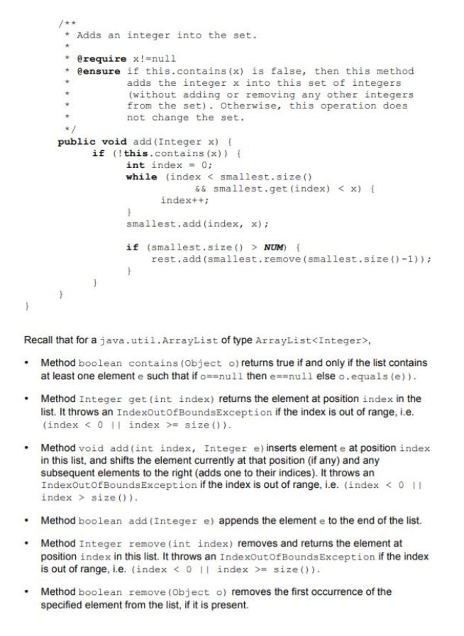 Solved Question 2 [12 marks] The following class IntegerSet | Chegg.com