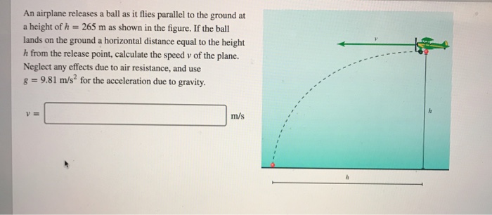 Solved An airplane releases a ball as it flies parallel to | Chegg.com