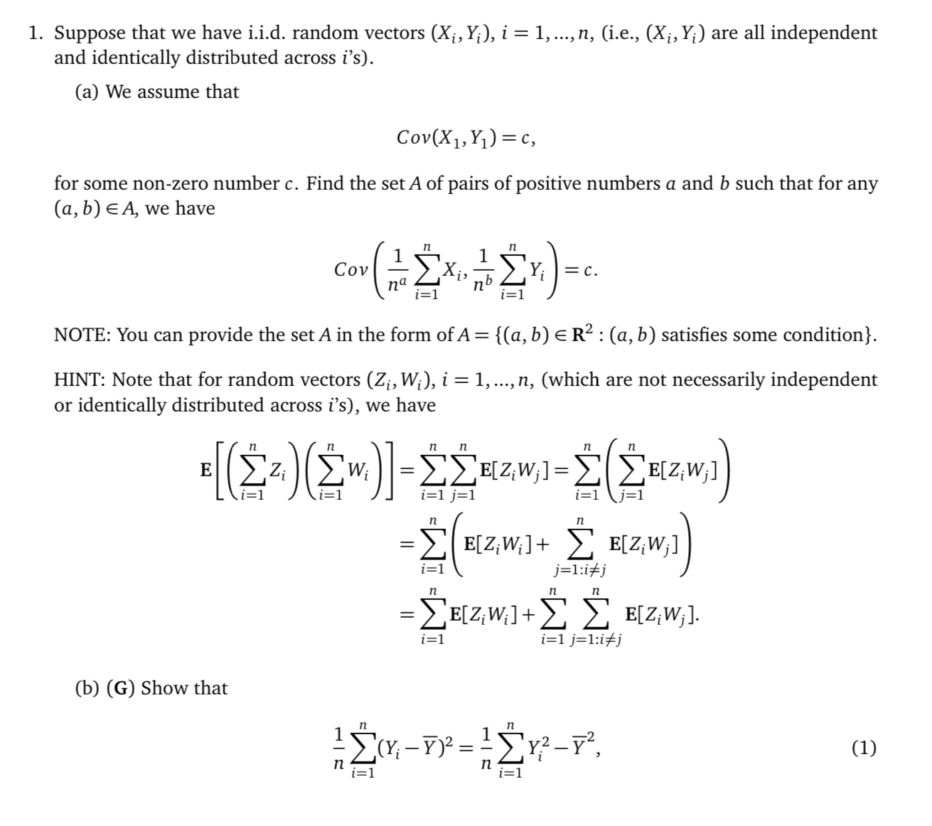 Solved Suppose that we have i.i.d. random vectors | Chegg.com