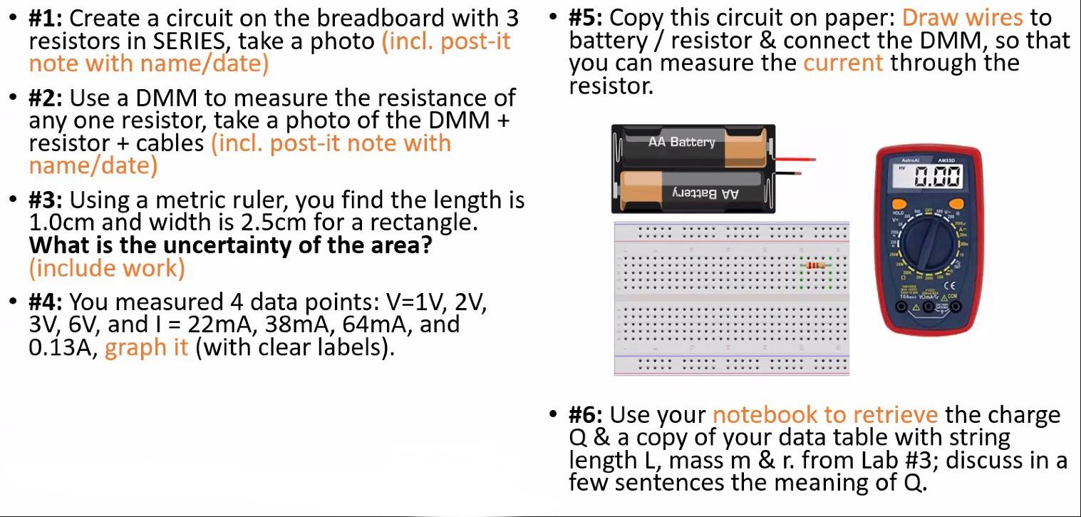 Solved 1.) Create a circuit on the breadboard with 3 | Chegg.com