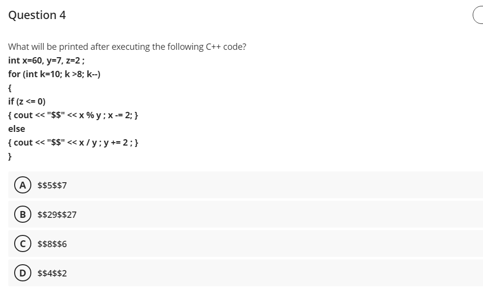 Solved Question 4 What will be printed after executing the | Chegg.com