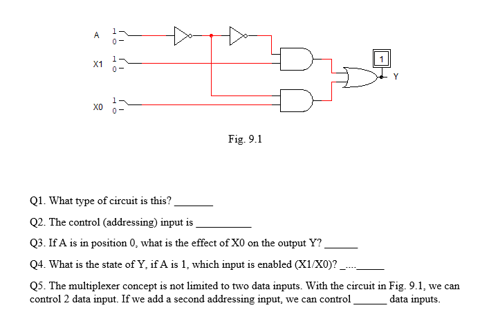 Solved A X1 1 Y XO Fig. 9.1 Q1. What type of circuit is | Chegg.com