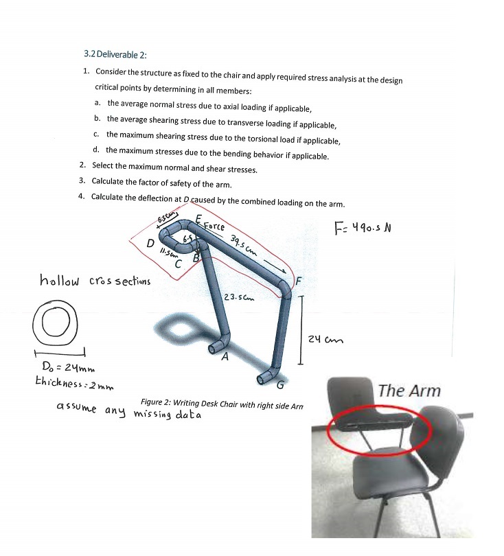 1. Consider the structure as fixed to the chair and | Chegg.com