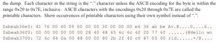 Solved Complete the function memdump (char *p, int len) in | Chegg.com