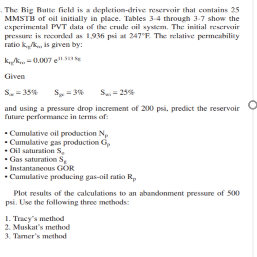 Table 3-4 Differential Liberation Data Differential | Chegg.com