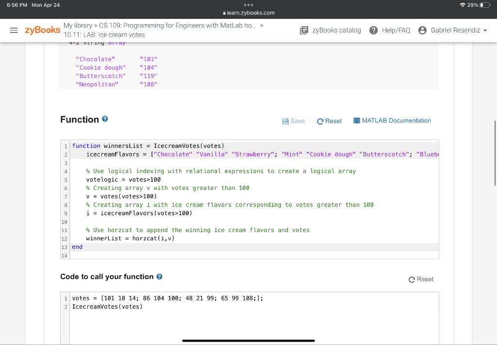Solved Function ? Code to call your function?An ice cream | Chegg.com