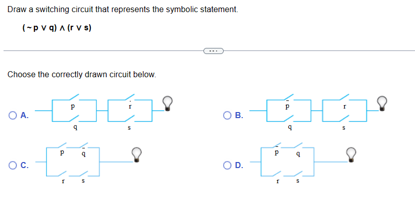 Solved Draw a switching circuit that represents the symbolic | Chegg.com