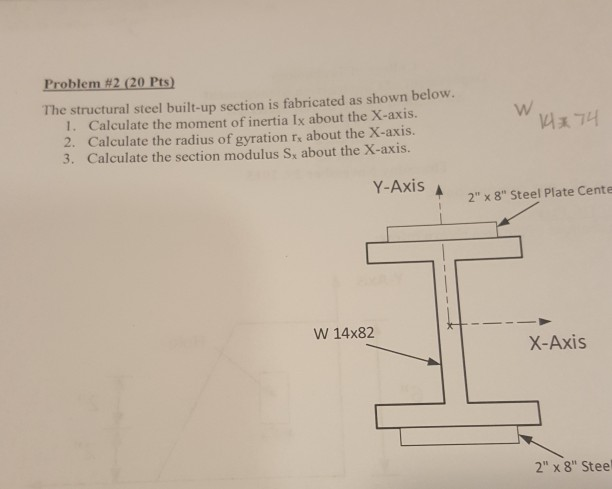 Solved Problem #2 (20 Pts) The structural steel built-up | Chegg.com