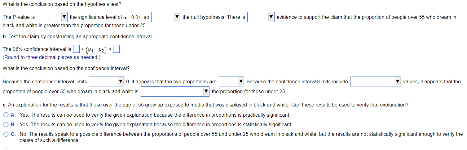 Solved Complete parts (a) through (c) below. a. Test the | Chegg.com